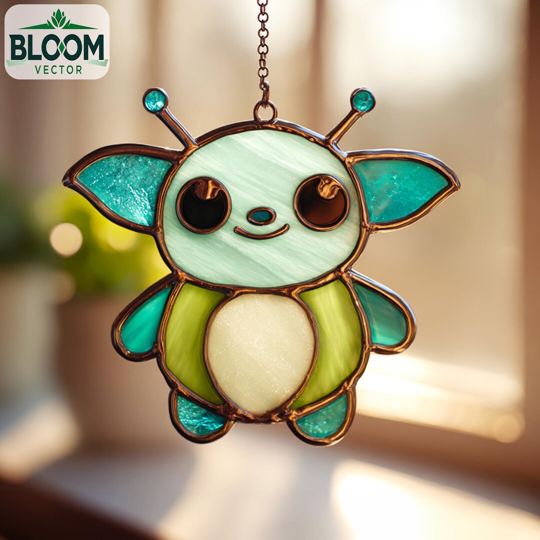 Alien Stained Glass Pattern PDF | Alien Suncatcher Template | DIY ...