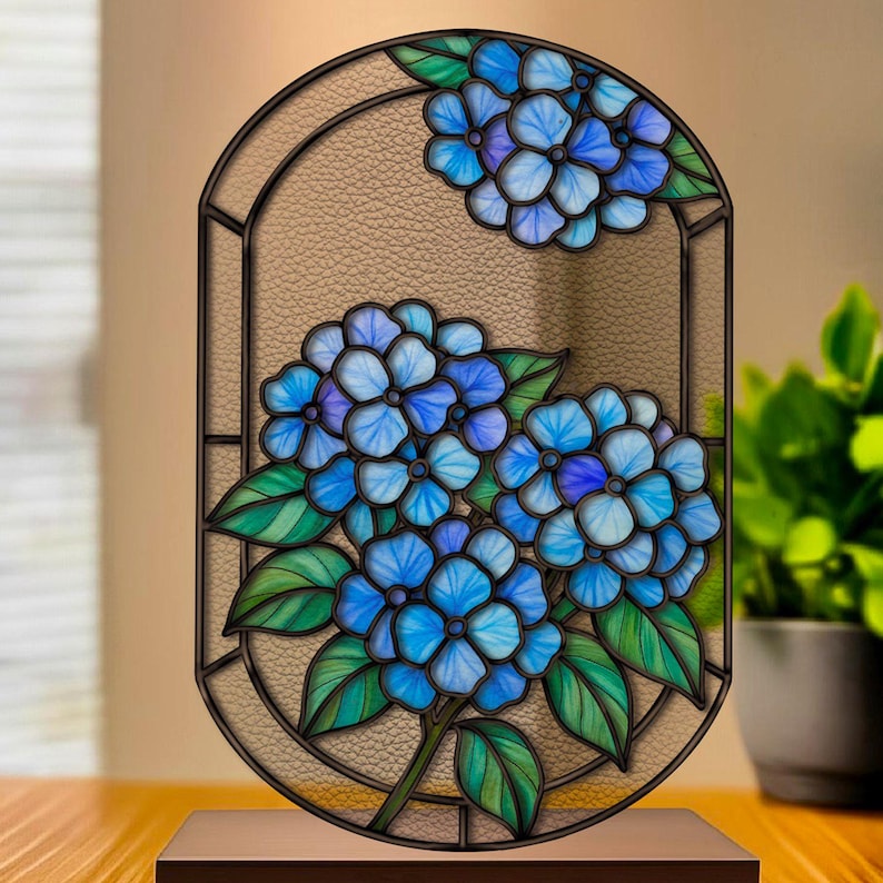 Hydrangea Stained Glass Pattern: DIY Home Decor (PDF Pattern) - Etsy