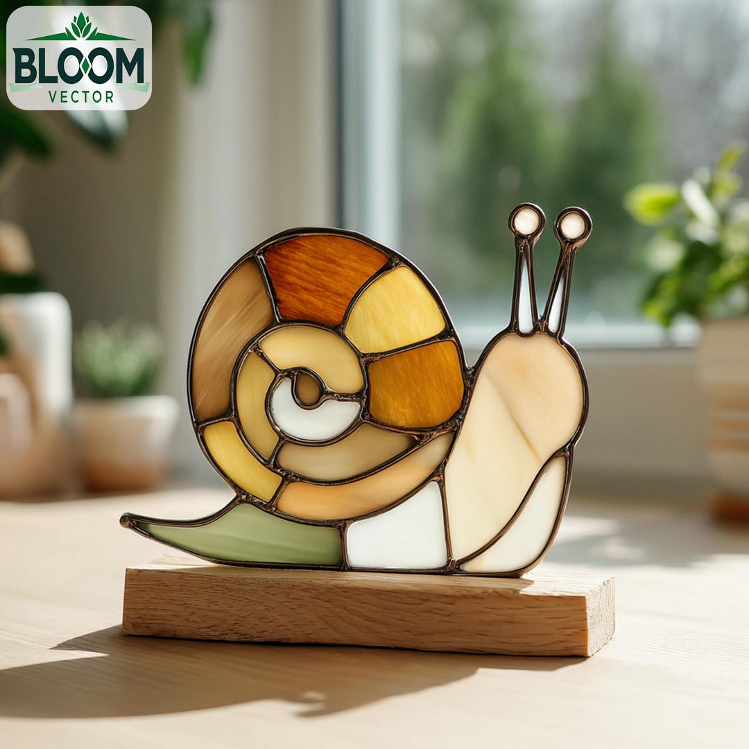 Snail Stained Glass Pattern PDF | Snail Suncatcher Template | DIY ...