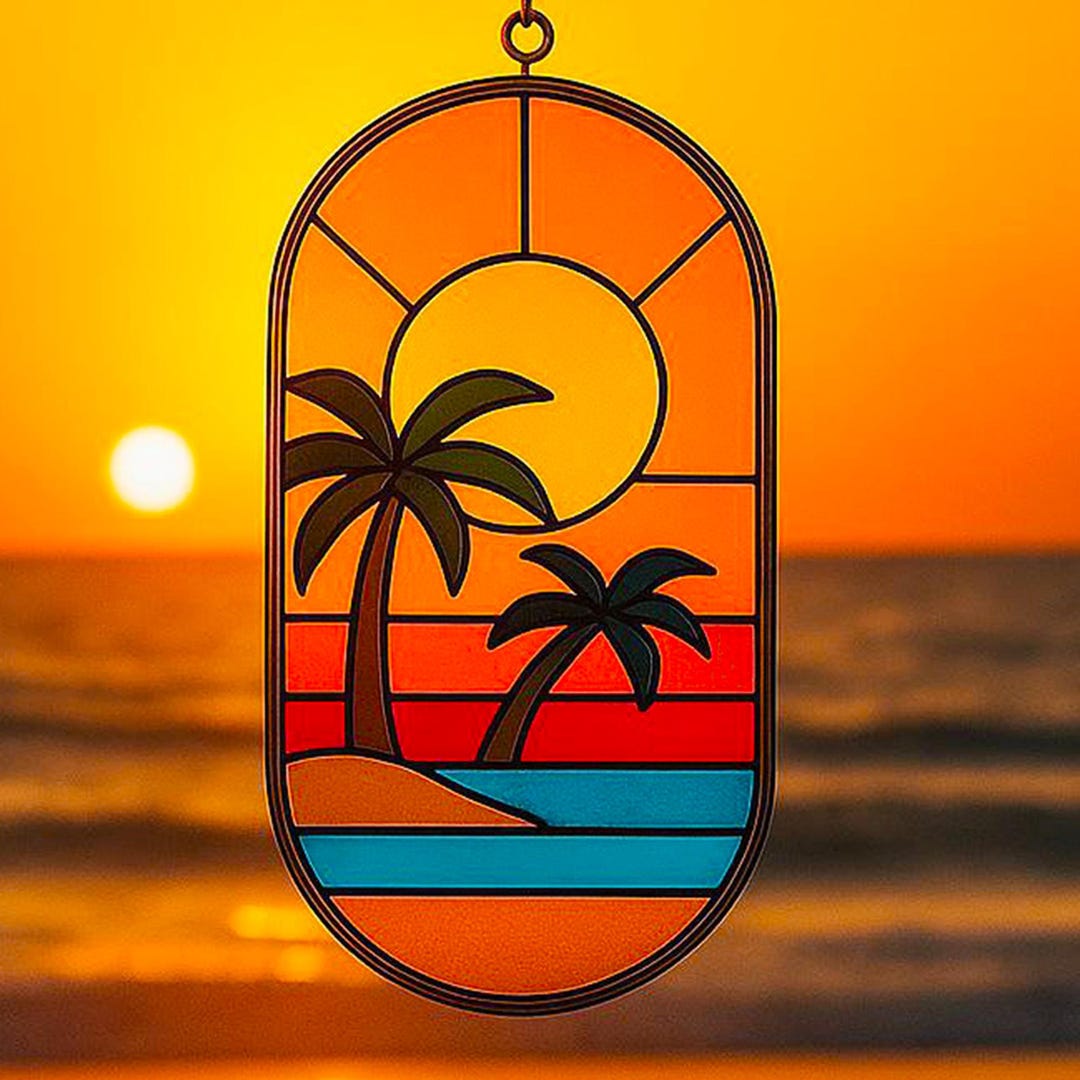Beach Stained Glass Pattern: DIY Home Decor (PDF Pattern) - Etsy Australia