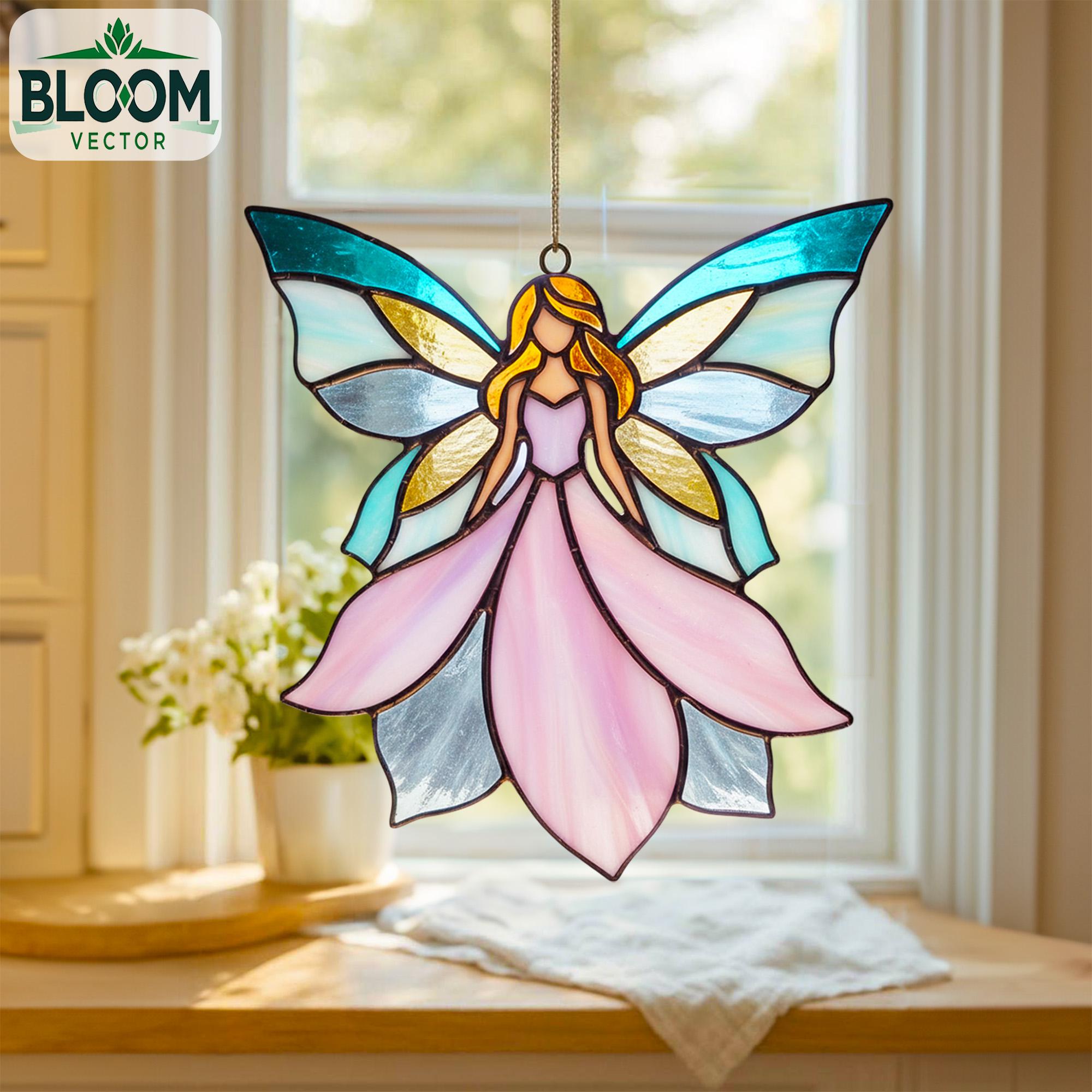Fairy Stained Glass Pattern: DIY Home Decor (PDF Pattern, PNG Files ...