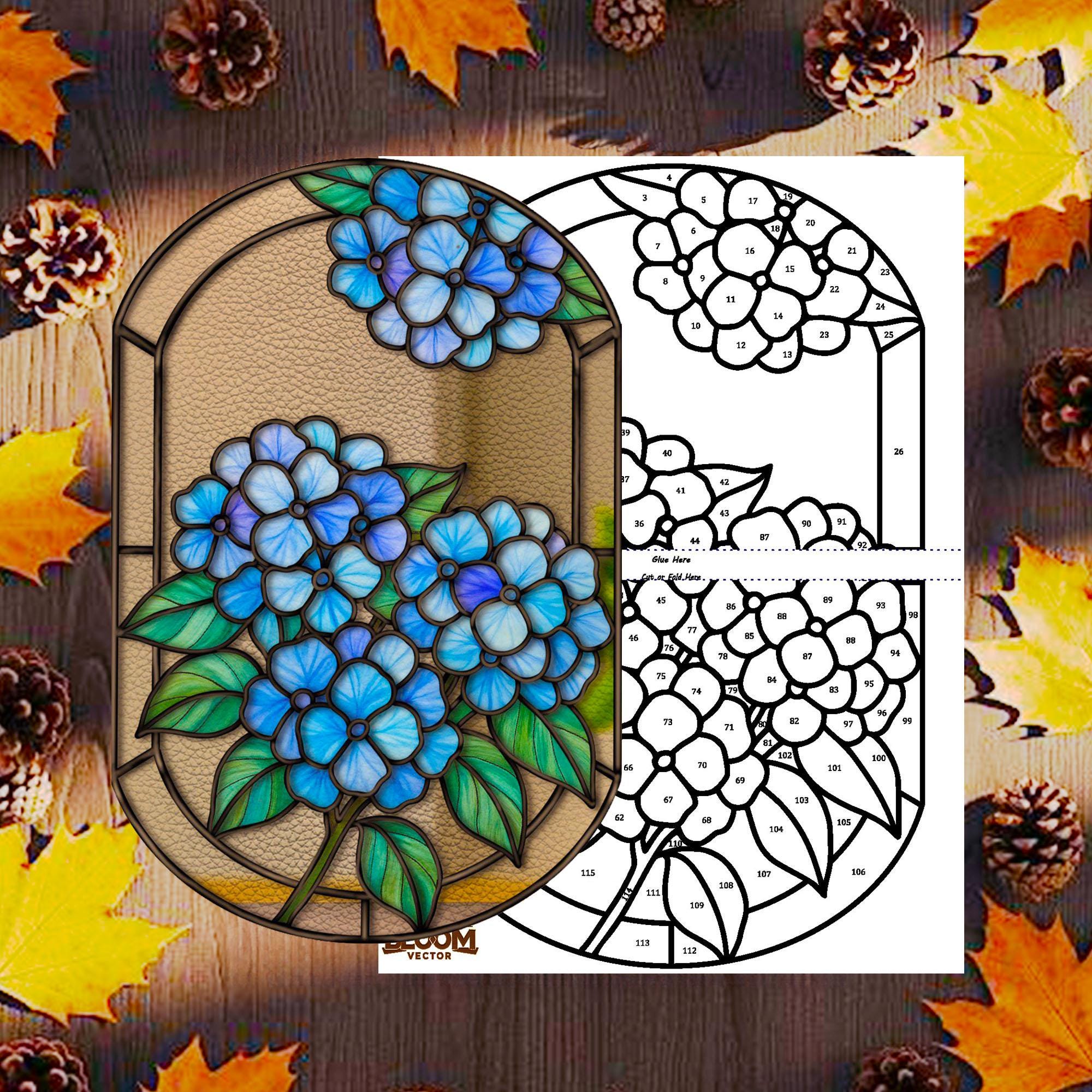 Hydrangea Stained Glass Pattern: DIY Home Decor (PDF Pattern) - Etsy