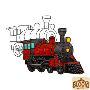 Train Stained Glass Pattern: DIY Vehicle Home Decor (PDF Pattern ...