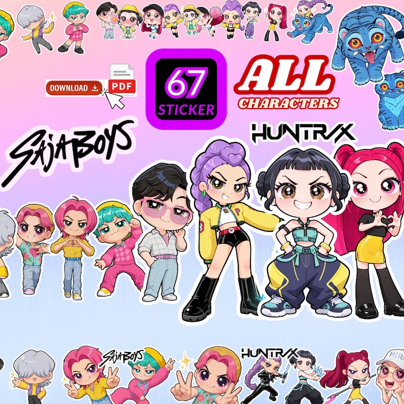 Kpop Demon Hunters Printable Stickers - Etsy