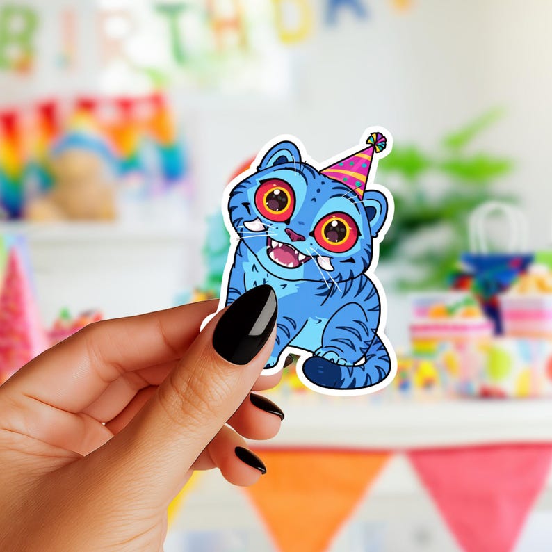 Derpy Tiger Party Stickers | Kpop Demon Hunters, Birthday (digital ...