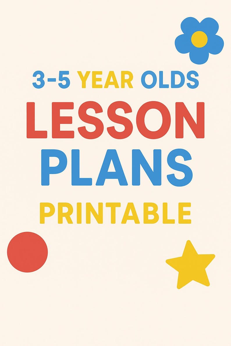 Preschool Lesson Plan: Ages 3-5, Monthly Curriculum - Etsy