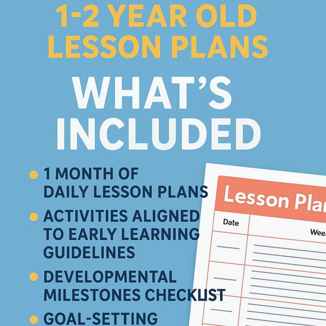 1-2 Year Old Lesson Plans for Daycares: 1 Month Curriculum - Etsy