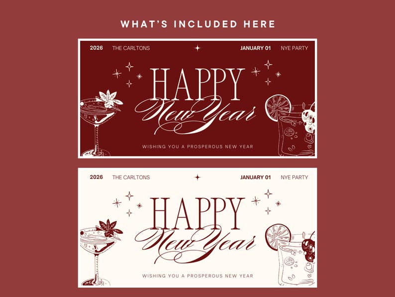 New Year’s Banner Template Editable Printable New Year Decor - Etsy