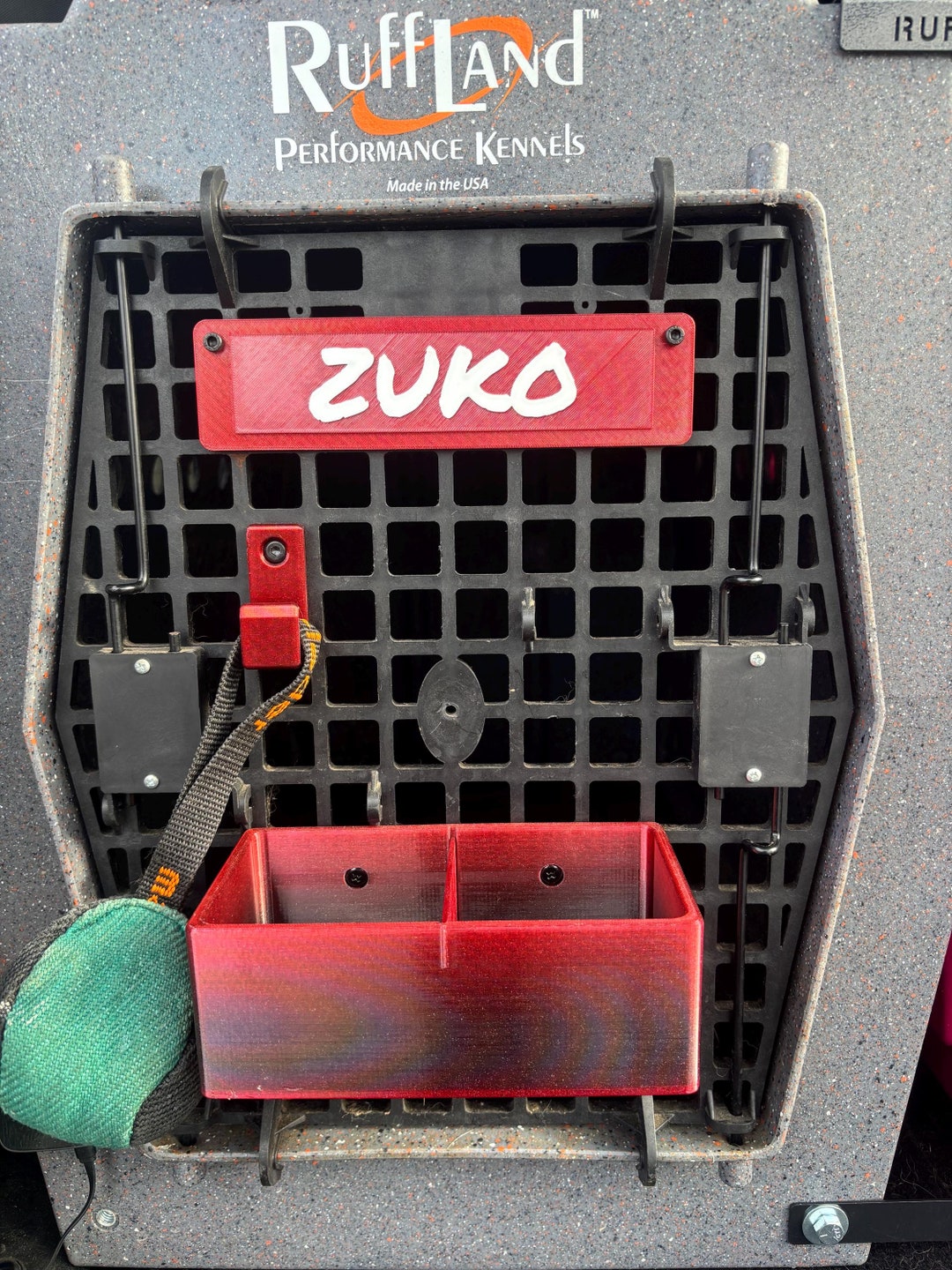 Ruffland Crate Door Package: Custom Name Plate, Leash Hanger & Storage ...