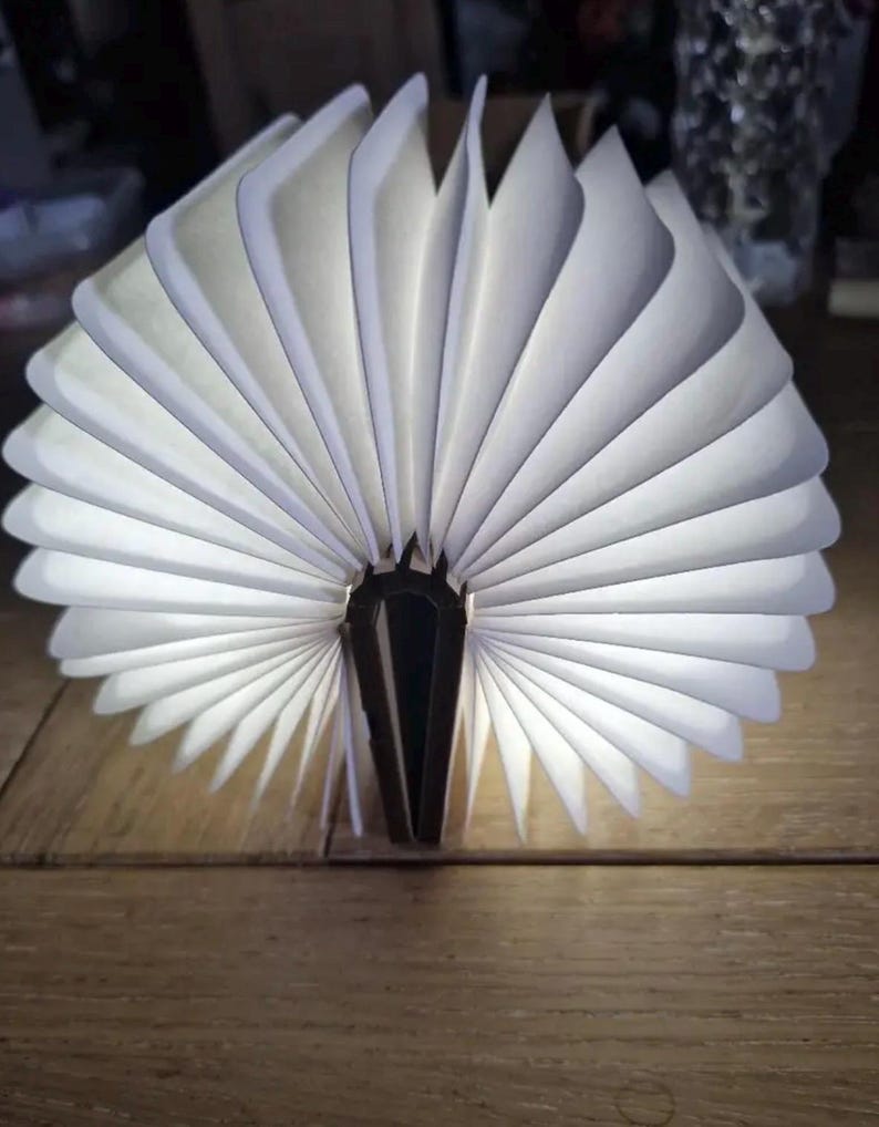 Foldable Book Lamp | Wooden LED Book Light | Warm Ambient Night Light ...