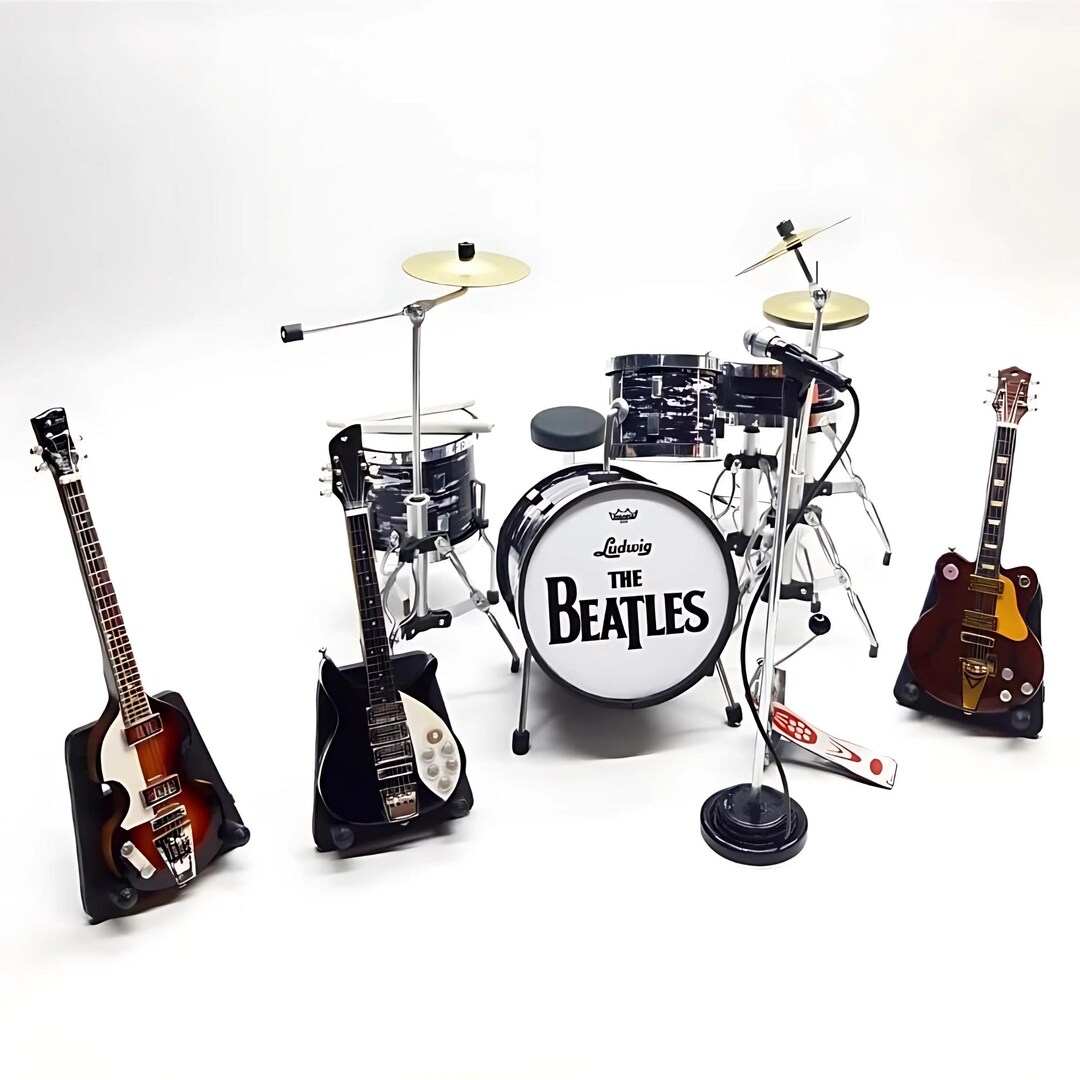 Miniature Beatles Drum Set 1:12 Scale - Red Music Instrument Display - Etsy