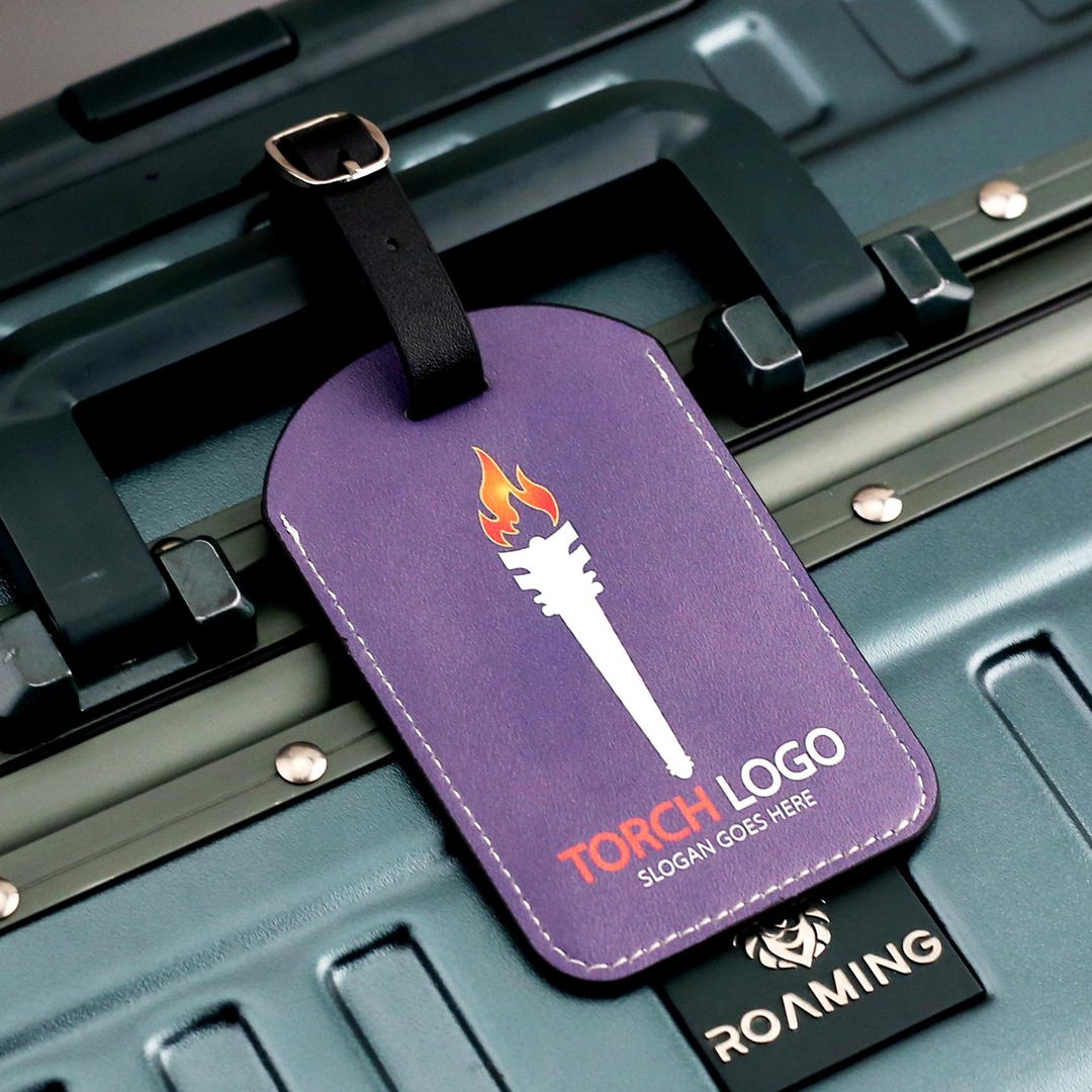 Personalized Logo Leather Luggage Tags, Custom Photo Luggage Tag for ...