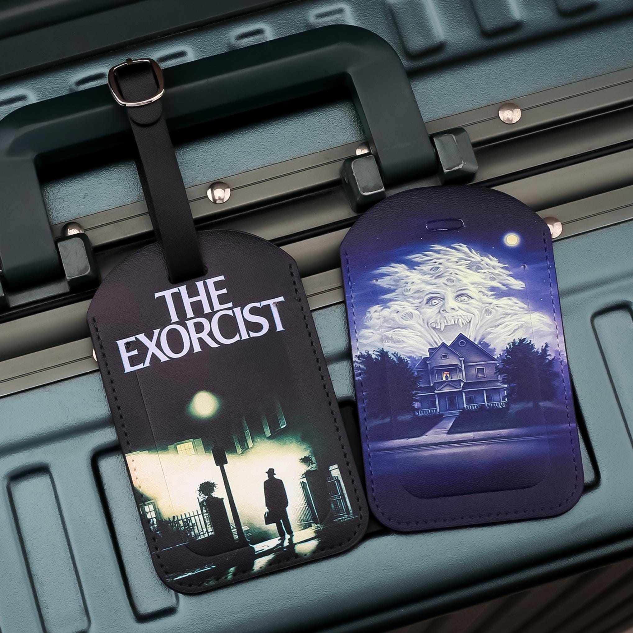 Personalized horror Movie Luggage Tags, Custom Leather Luggage Tag for ...