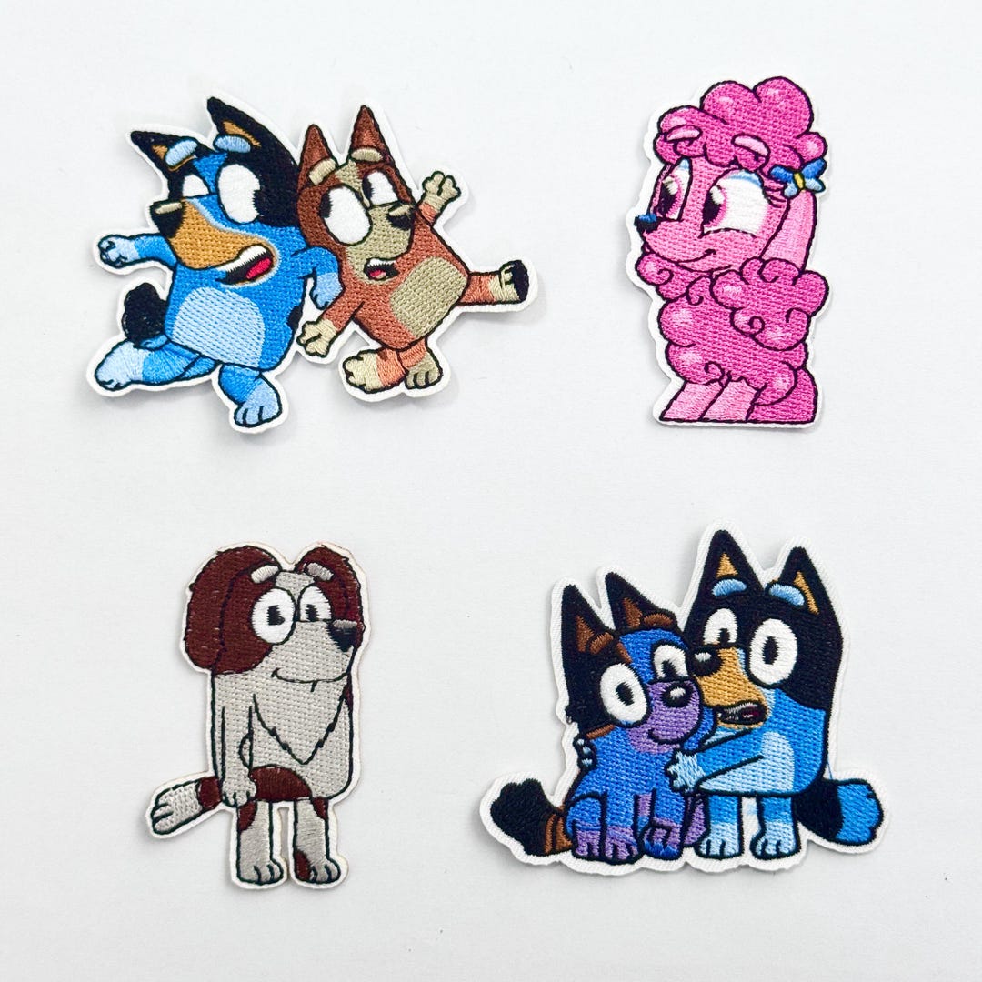 Bluey and Bingo Patches, Bluey and Socks Patches, Chilli and Jack ...