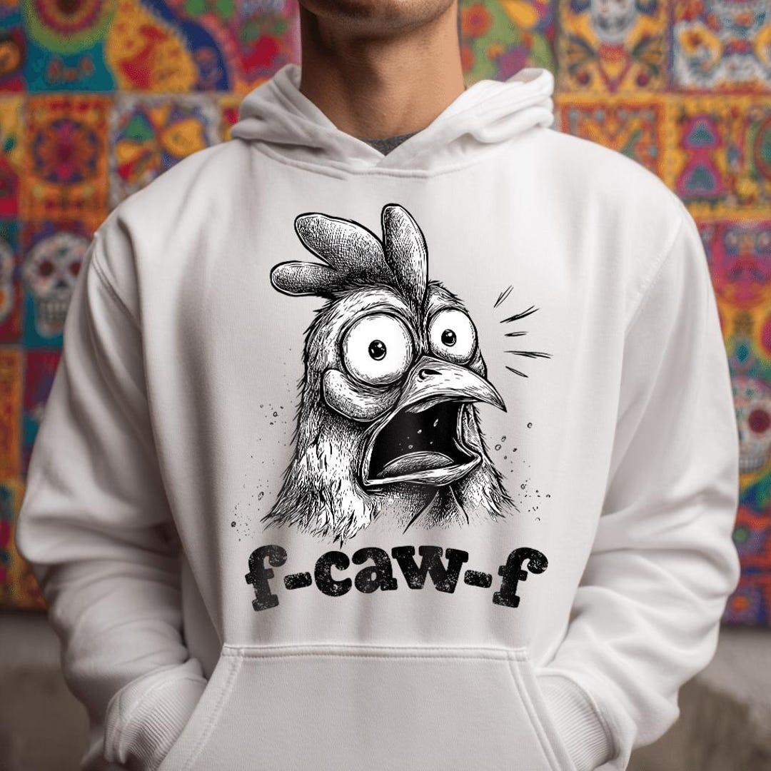F-CAW-F Chicken PNG Clipart, Funny Angry Chicken Meme Clipart, Black ...