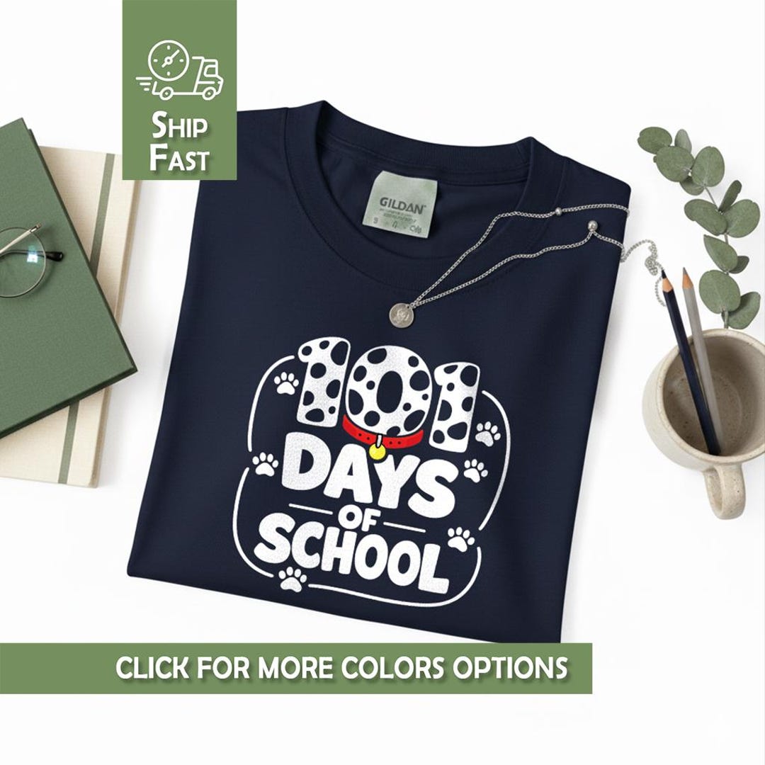 101 Days of School Kids Shirt Happy 101st Day Cute Dog Paw Student ...