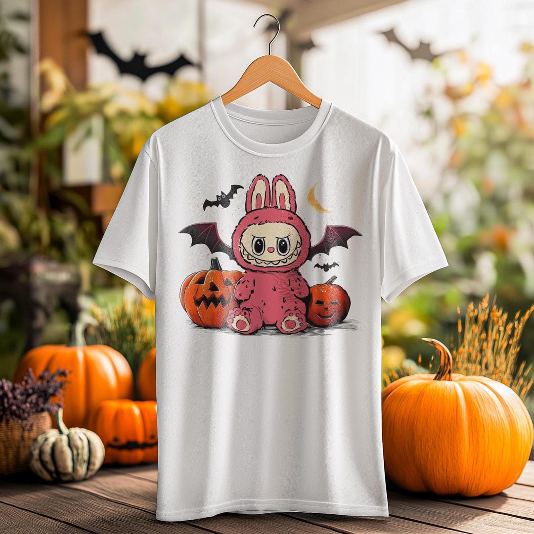 Unique Labubu Png Pink Bat Design Labubu Halloween Png for Print La ...