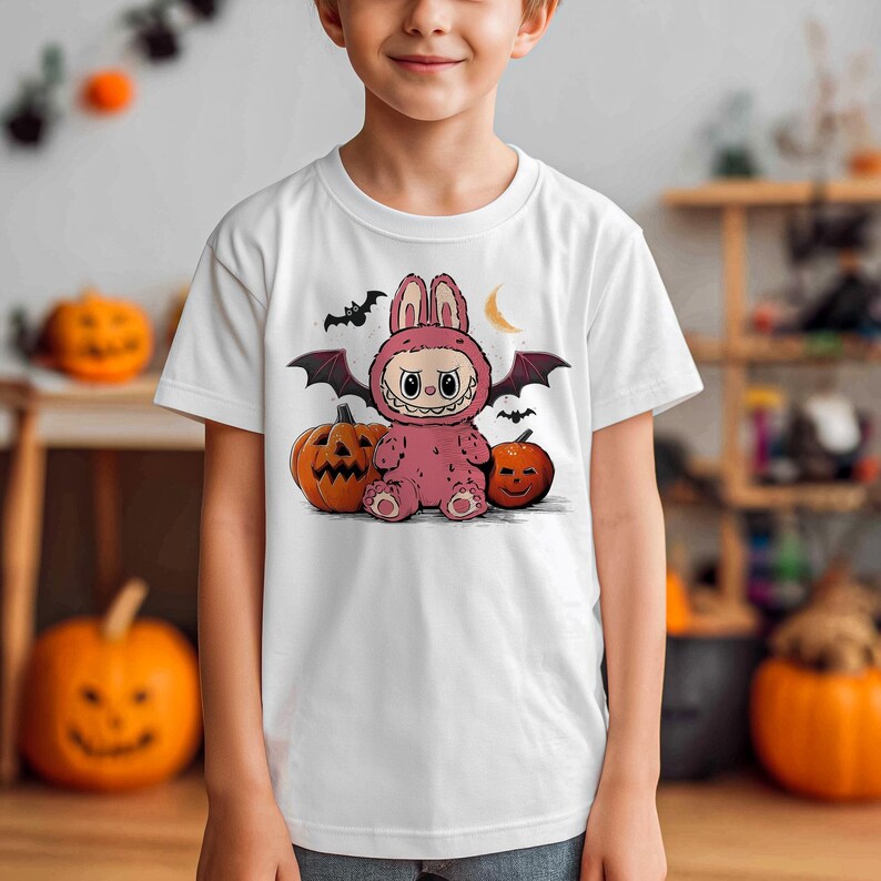Unique Labubu Png Pink Bat Design Labubu Halloween Png for Print La ...