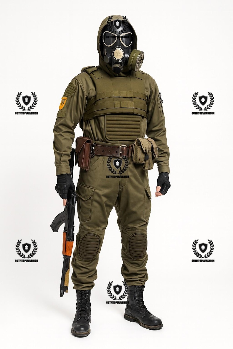 Zone Stalker Tactical Jumpsuit– Combat Canvas Suit With Leather Gear ...