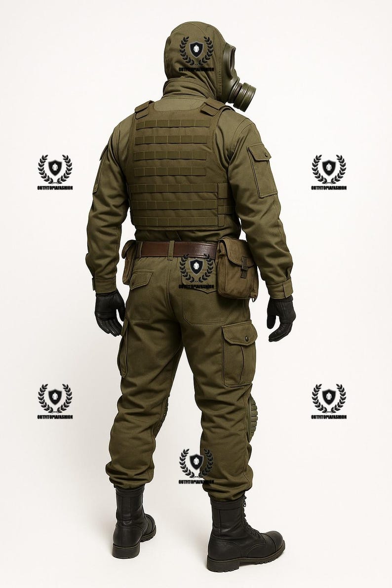 Zone Stalker Tactical Jumpsuit– Combat Canvas Suit With Leather Gear ...