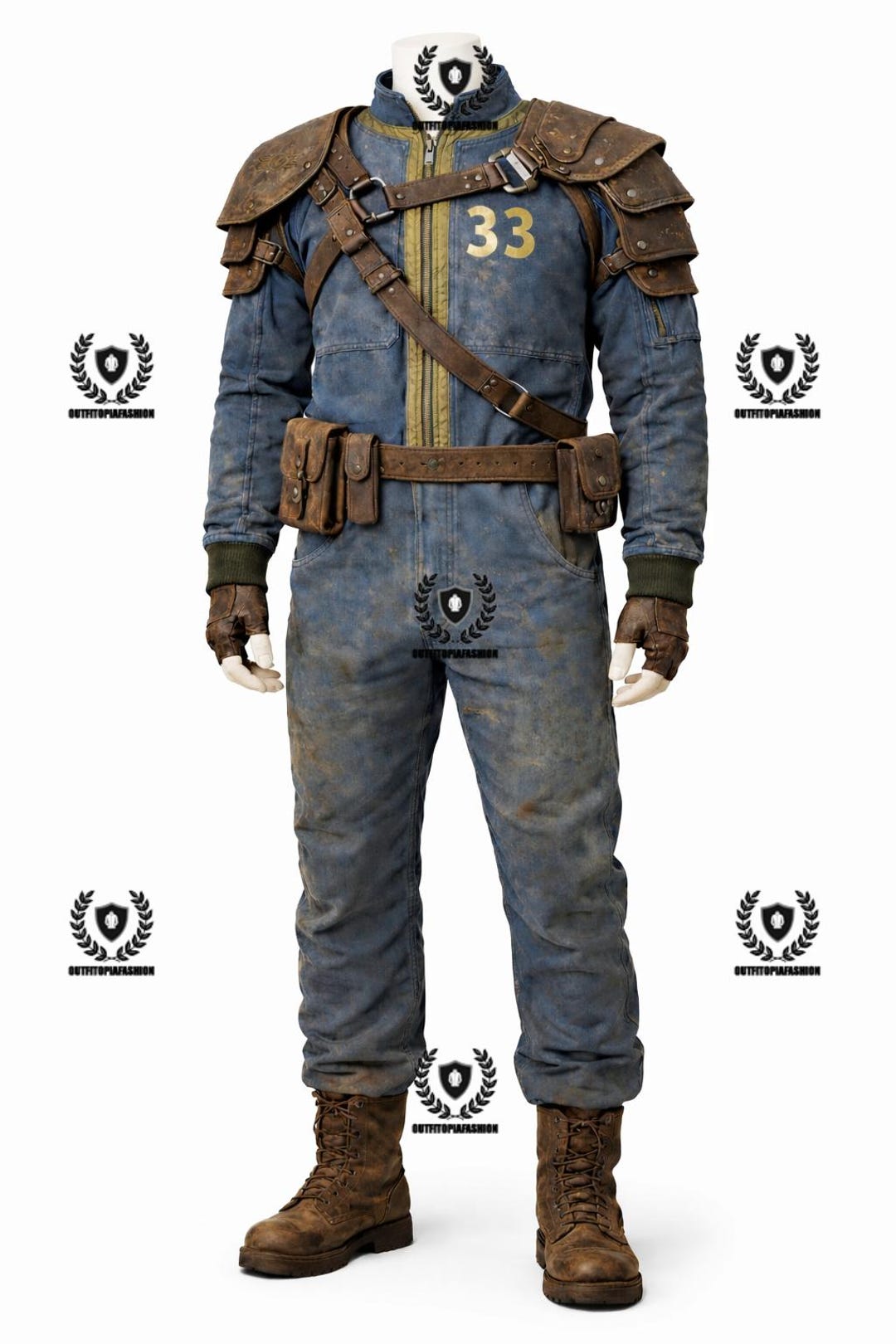 Fallout 4 Inspired Vault Survivor Suit – Cotton Jumpsuit With Leather ...