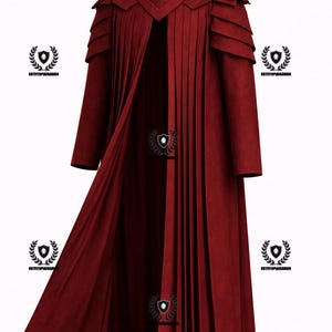 Dark Red Gothic Sith-style Long Coat | Fantasy Villain Inspired Robe ...