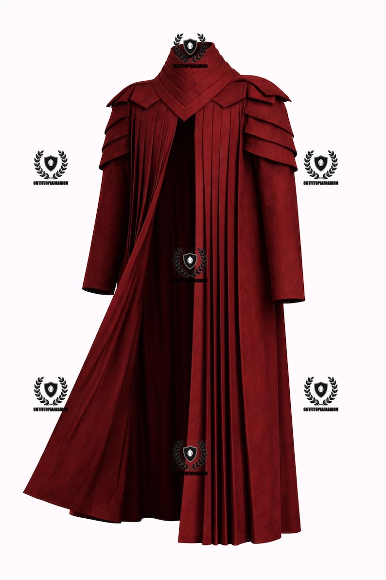 Dark Red Gothic Sith-style Long Coat | Fantasy Villain Inspired Robe ...