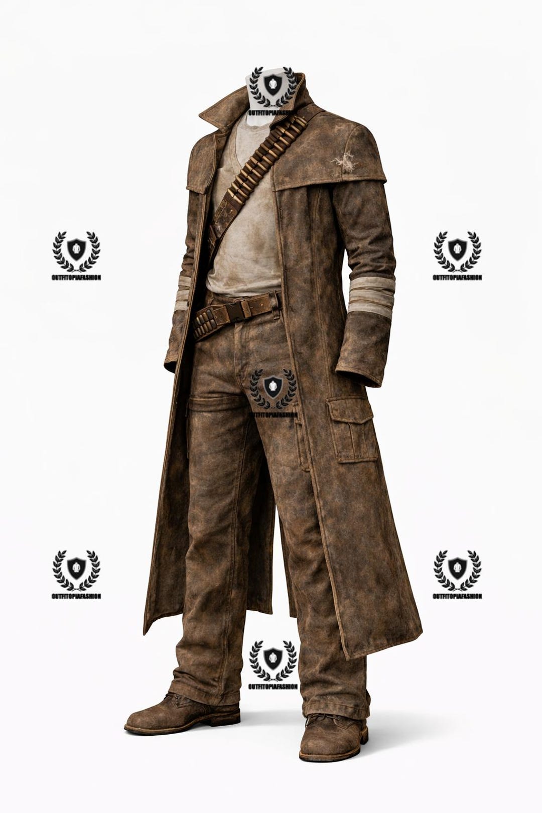 Fallout NCR Ranger Inspired Long Coat Set With Bandolier & Pants - Etsy