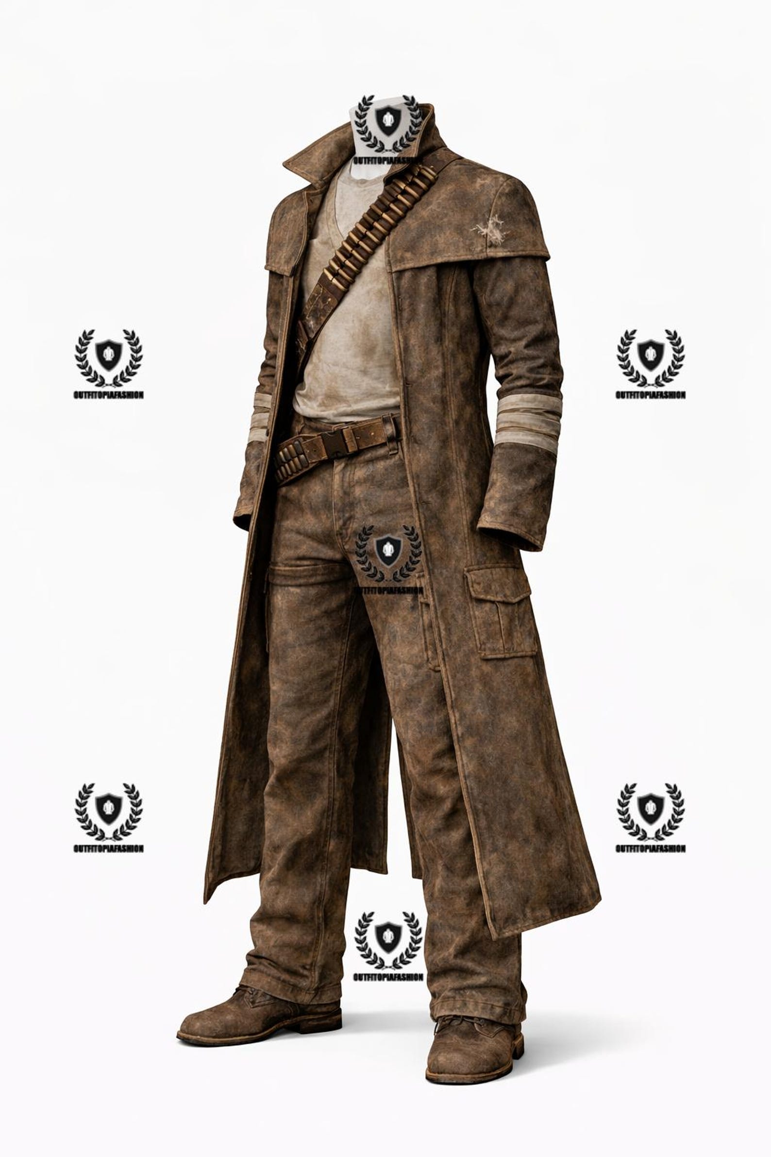 Fallout NCR Ranger Inspired Long Coat Set With Bandolier & Pants - Etsy