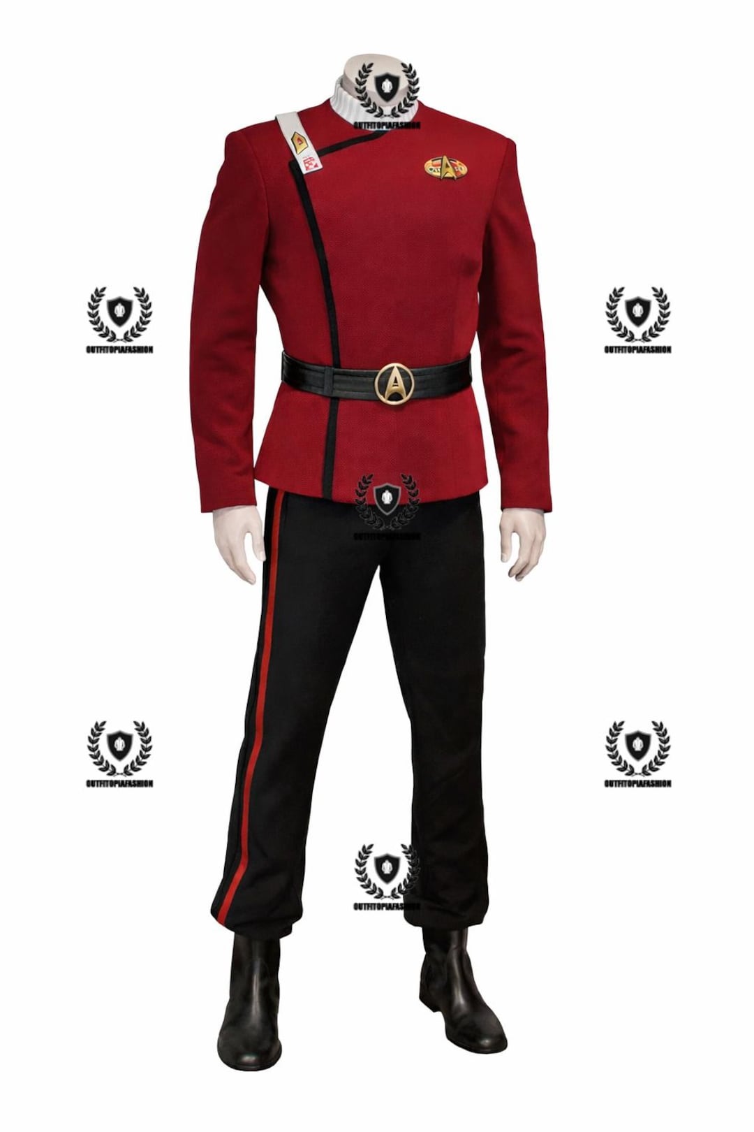 Star Trek Cosplay Costume | Red Starfleet Uniform With Badge - Etsy
