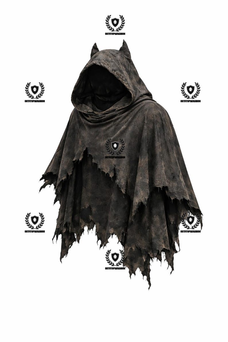 Distressed Hooded Wasteland Poncho | Post-apocalyptic Cloak | Dark ...