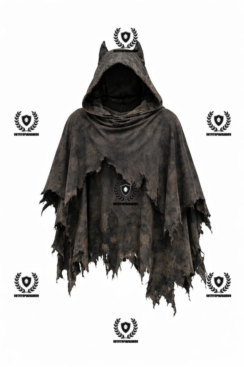 Distressed Hooded Wasteland Poncho | Post-apocalyptic Cloak | Dark ...