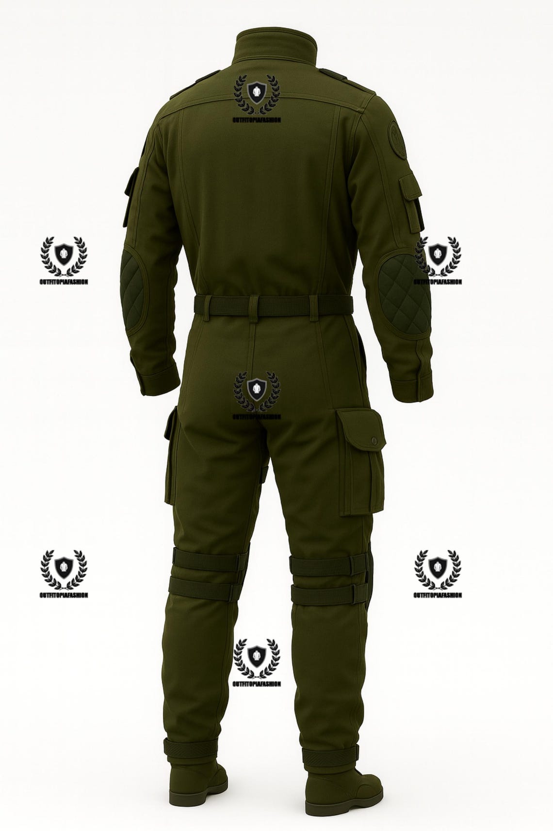 Elite Ranger Tactical Suit – Military Green Cotton Canvas Jumpsuit With ...