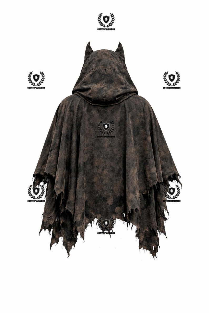 Distressed Hooded Wasteland Poncho | Post-apocalyptic Cloak | Dark ...