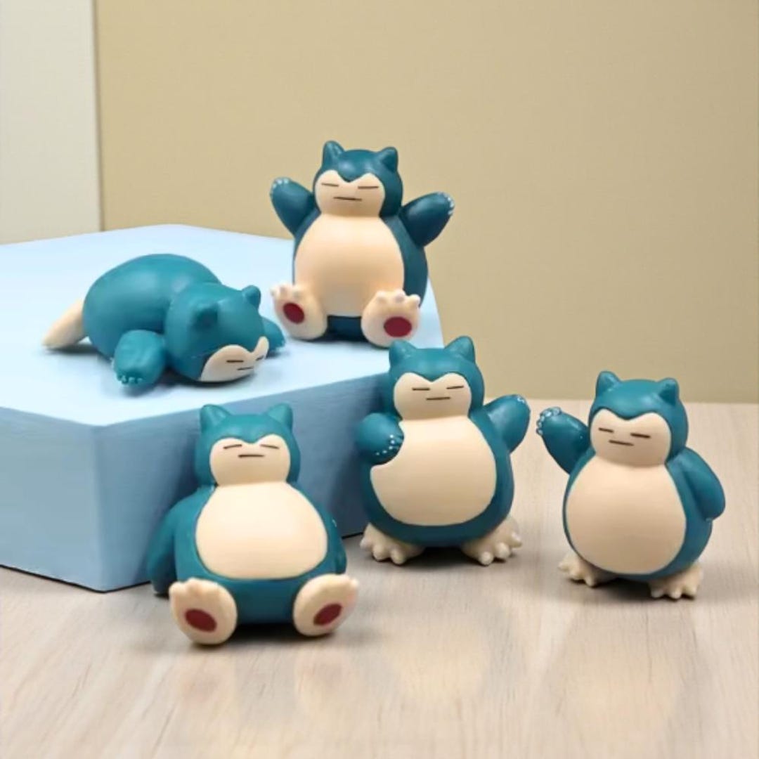 Snorlax Mini Figures, Cute Cartoon Figures, Cake Decorations Ornaments ...
