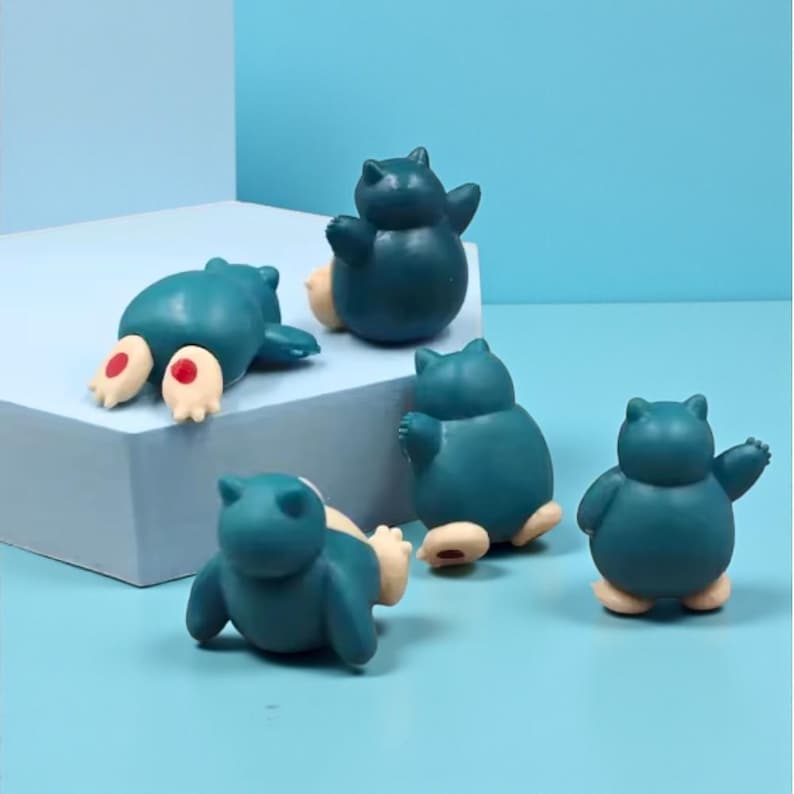Snorlax Mini Figures, Cute Cartoon Figures, Cake Decorations Ornaments ...