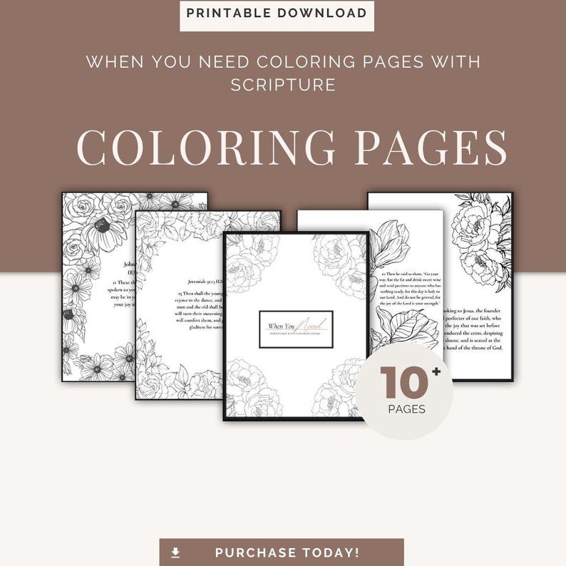 Scripture Coloring Pages: Bible Verse Art for Joy (PDF) - Etsy