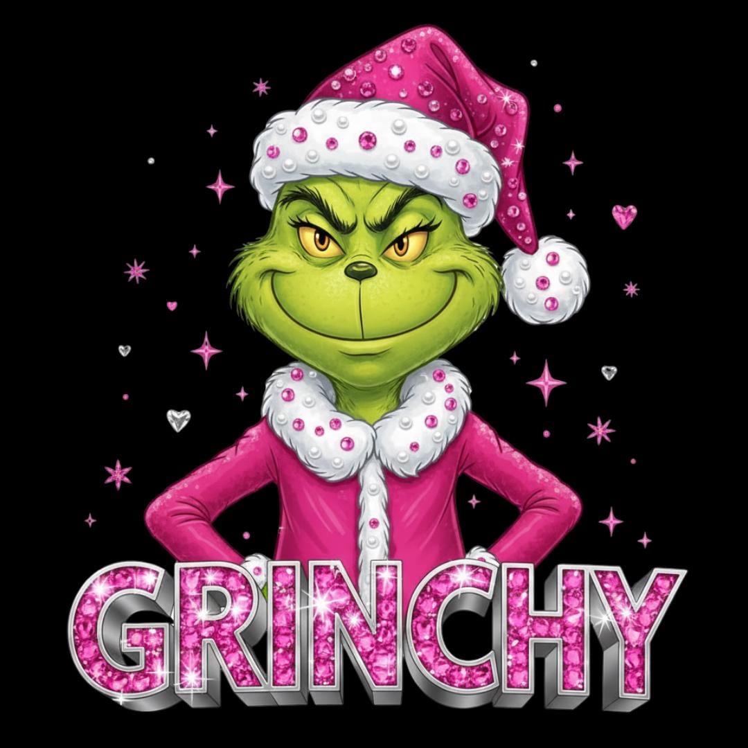 Rhinestone Grinch PNG | Girly Christmas Clipart (digital Download) - Etsy