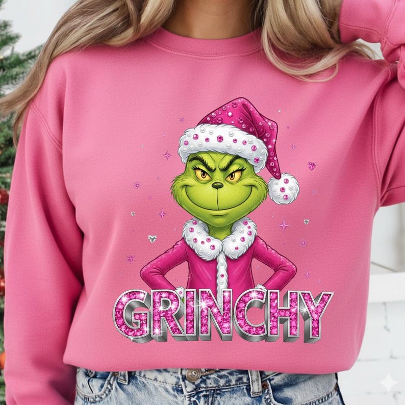 Rhinestone Grinch PNG | Girly Christmas Clipart (digital Download) - Etsy