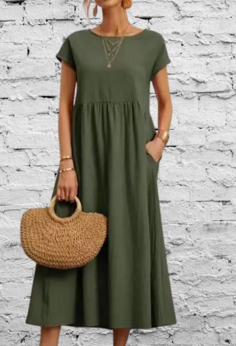 Cotton Linen Maxi Sundress | Women’s Vintage Style Summer Dress ...