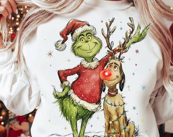Retro Grinch Christmas PNG | Vintage Movie Art (digital Download) - Etsy