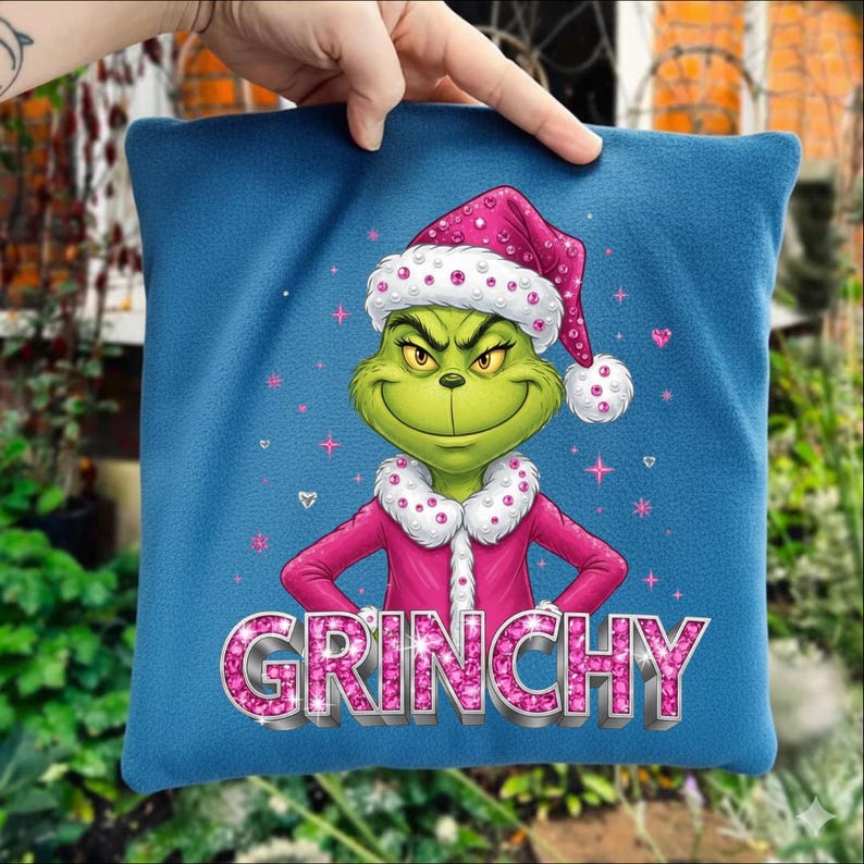 Rhinestone Grinch PNG | Girly Christmas Clipart (digital Download) - Etsy