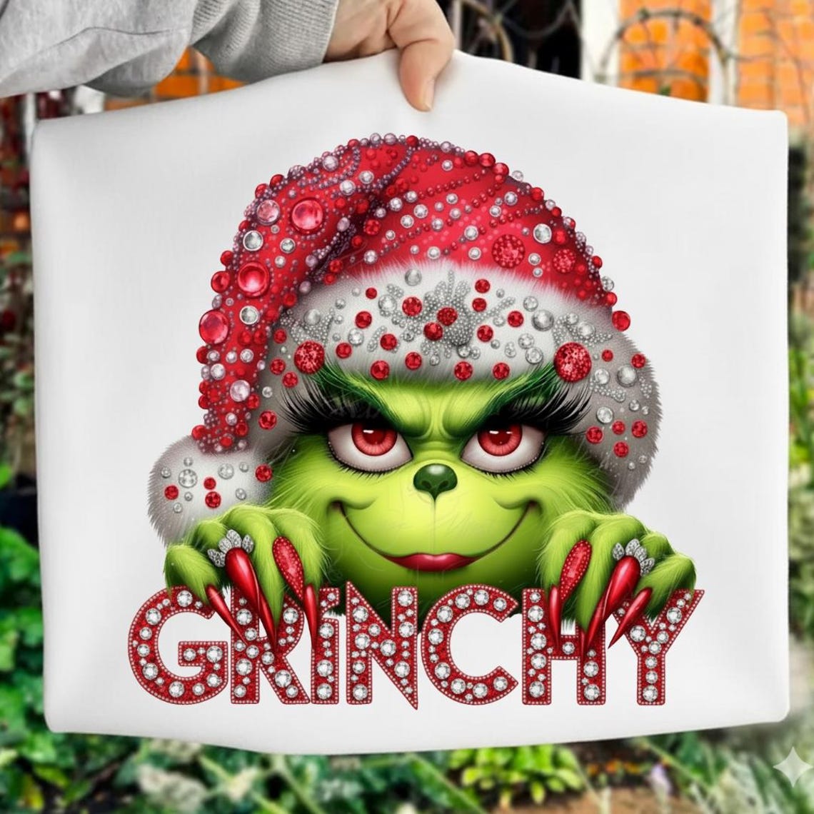 Rhinestone Grinch Christmas PNG | Girly Sublimation (digital Download ...