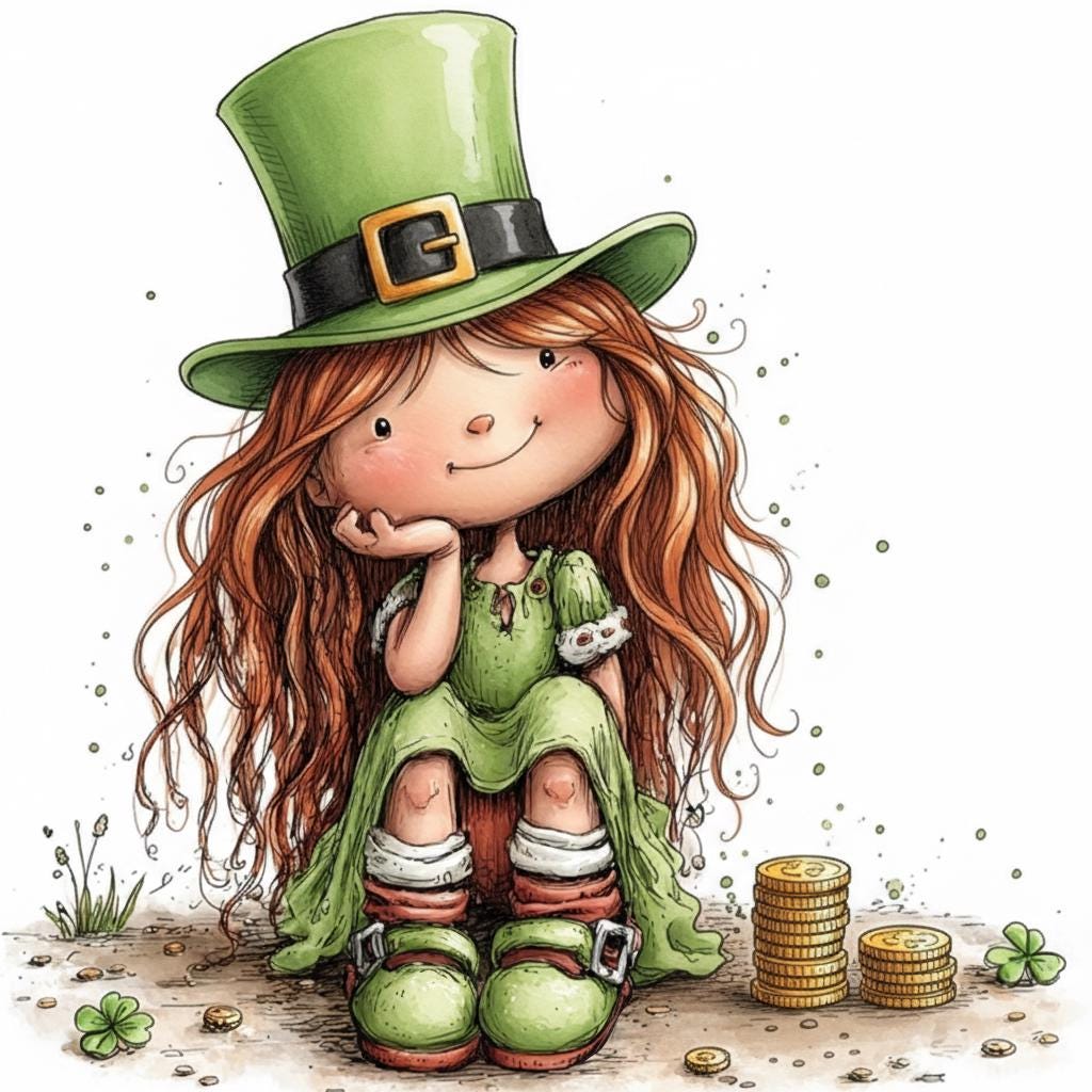 St. Patrick's Day Girl Clipart Bundle | Whimsical Irish Graphics ...