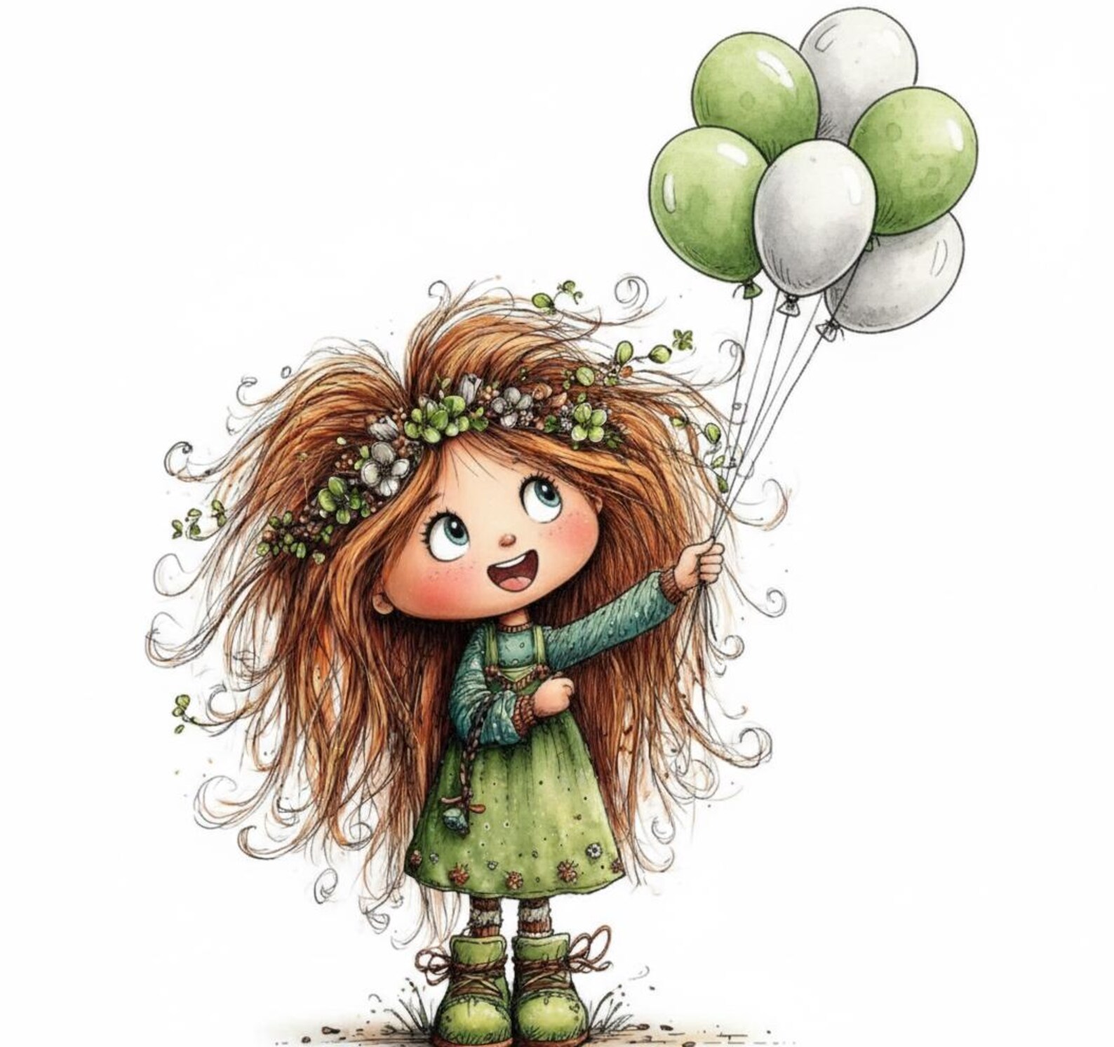 St. Patrick's Day Girl Clipart Bundle | Whimsical Irish Graphics ...