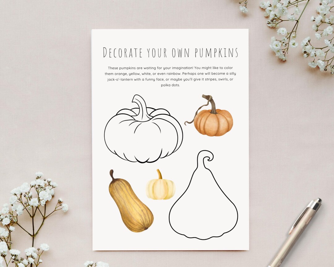 Decorate Your Pumpkins Printable – Autumn Activity for Kids, Coloring ...