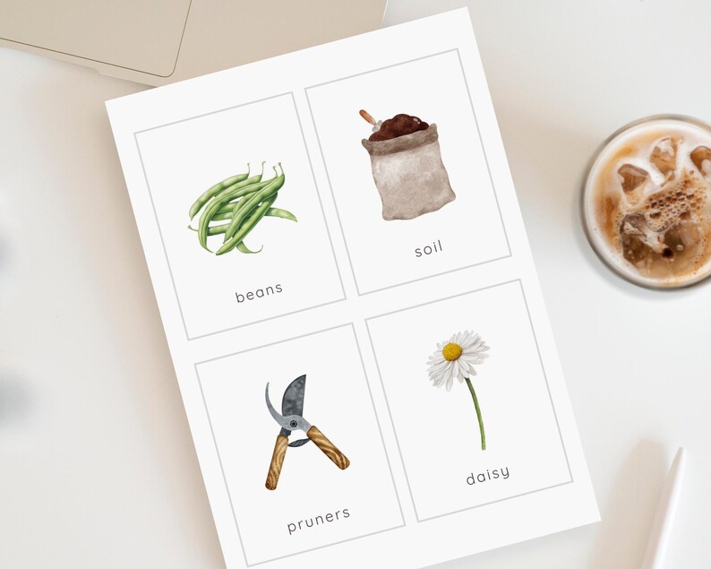 Garden Flashcards Printable for Kids – Plant Identification, Preschool ...