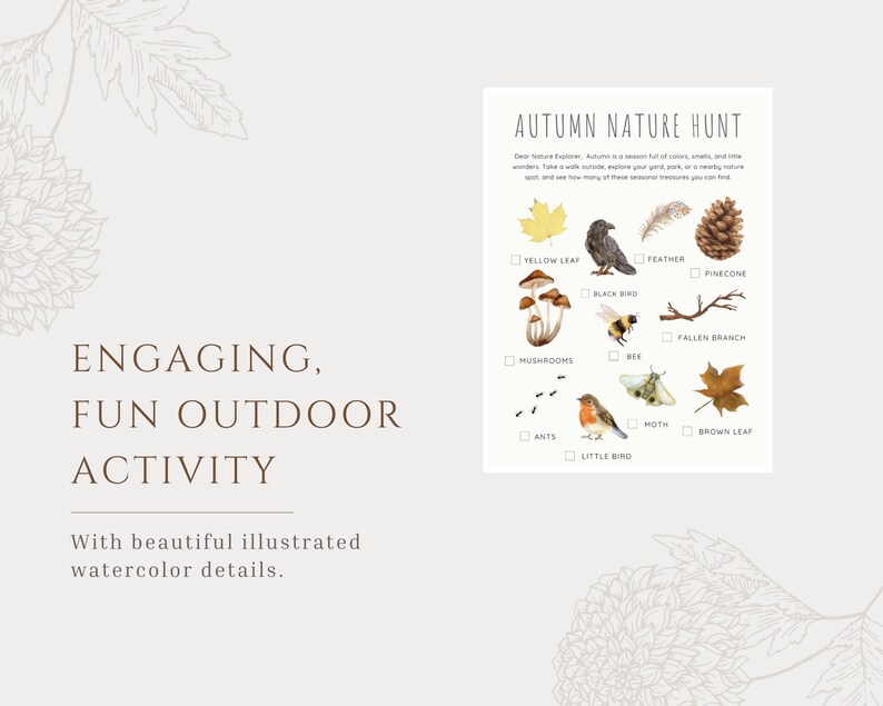 Autumn Scavenger Hunt for Kids – Printable Fall Nature Activity, A4 PDF ...