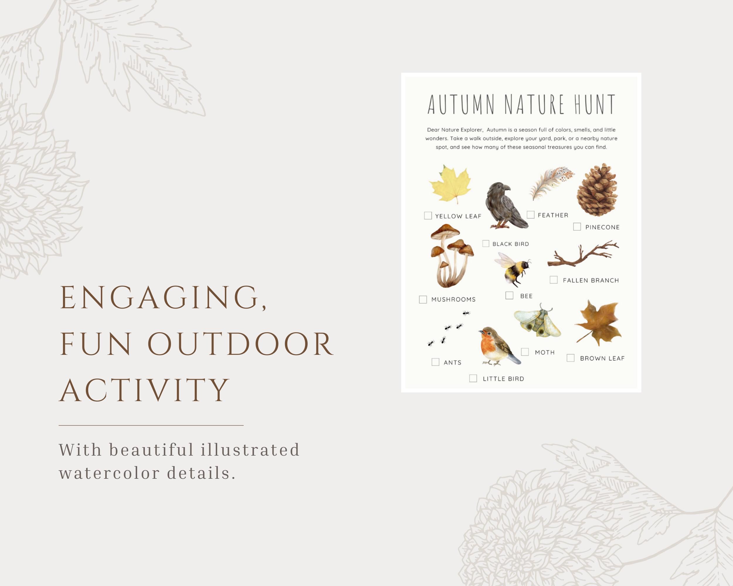 Autumn Scavenger Hunt for Kids – Printable Fall Nature Activity, A4 PDF ...