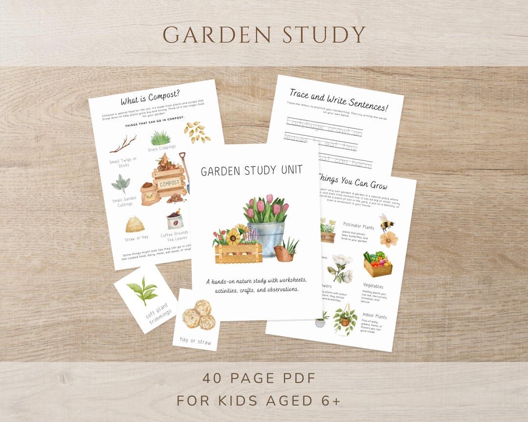 Garden Study Unit for Kids | Gardening Homeschool Printable | Nature ...